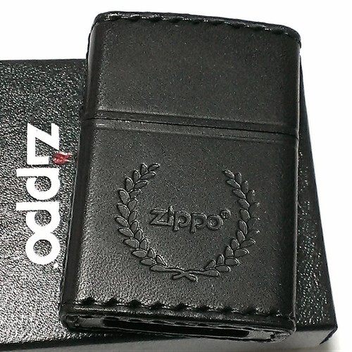 Zippo Leather Wrapped Lighter Black Logo Signature Design Used | eBay