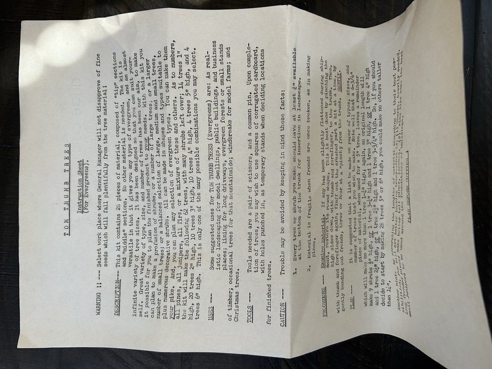 Vintage Tom Thumb Trees For Modelers Incomplete | eBay