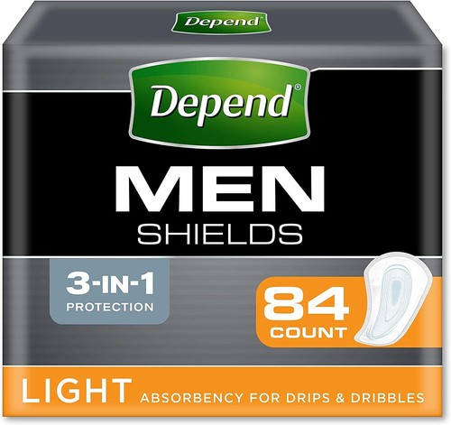 Depend Incontinence Shields for Men Light Absorbency 84 Pack Free Fast ...