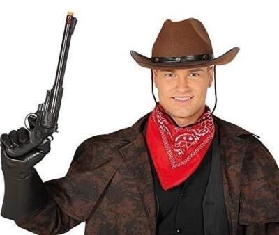 43cm Long Toy Gun Plastic Handgun COWBOY Fancy Dress Pistol Halloween ...