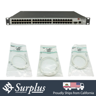 48 Port 100Mbps RJ45 Opengear CM4148 Serial Console Linux w/ 20 Packs ...