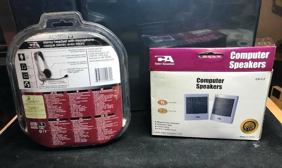 STREREO HEADSET WITH MIC. GREAT FOR SKYPE, WINDOWS LIVE, YAHOO MSG, + PC SPKRS | eBay