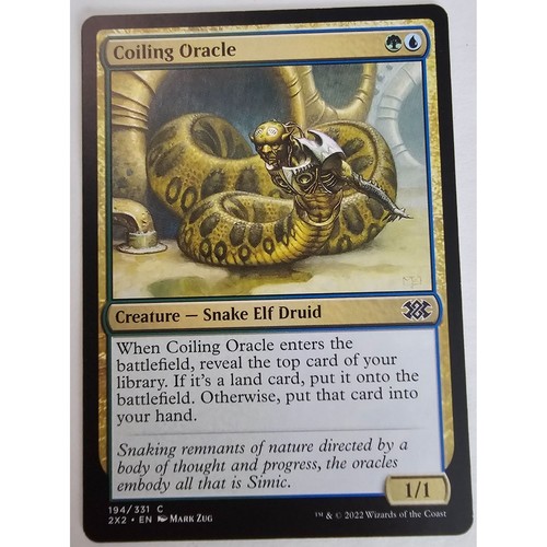 MTG Magic The Gathering Coiling Oracle Snake Elf Druid Card 2022 Double ...