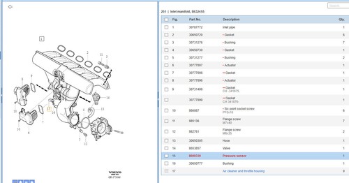 New Genuine Volvo Motor Sensor MAP ajusta XC60 XC90 2007-2015 8699339 ...