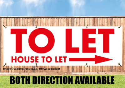 TO LET HOUSE SIGN DIRECTIONAL ARROW BANNER OUTDOOR waterproof PVC ...