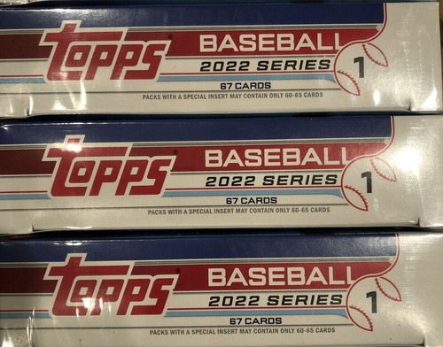 NEW 2022 TOPPS BASEBALL SERIES 1 HANGER BOX 67 Cards/Box Autos & Relics ...