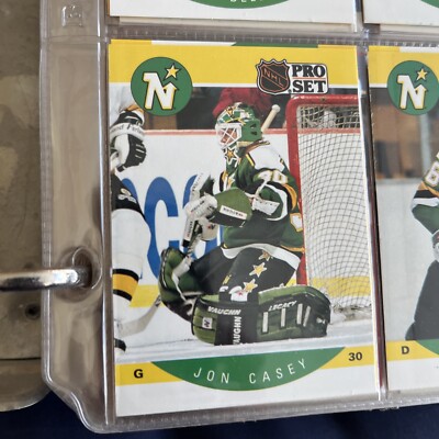 1990-91 Pro Set Hockey Card Jon Casey Minnesota North Stars #133 | eBay