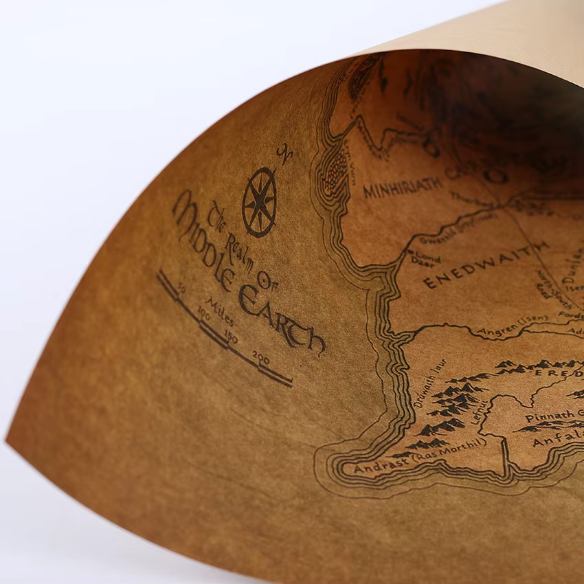 Middle Earth Map On Poster Home Decor Wall Sticker 51x35.5cm Retro ...