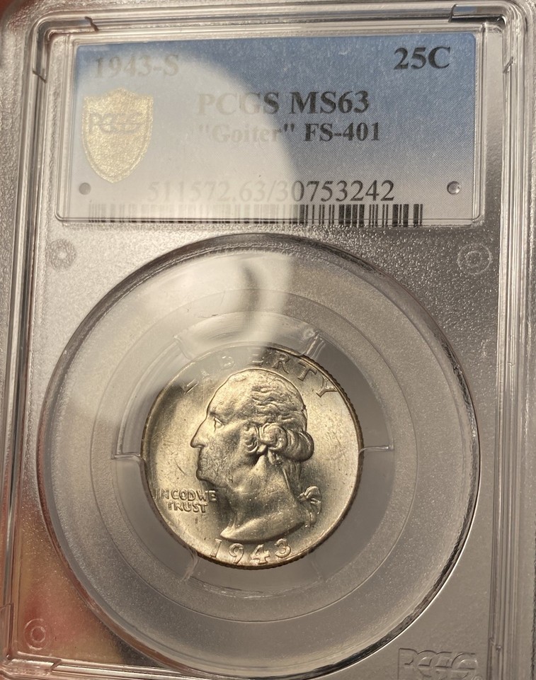 1943-S Washington Quarter PCGS MS63 FS-401 Goiter Variety | eBay