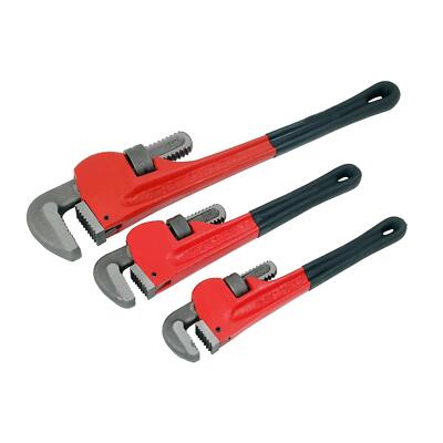 3Pc Adjustable Stilson Monkey Pipe Wrench Set Plumber Pipe Wrench 10/12 ...