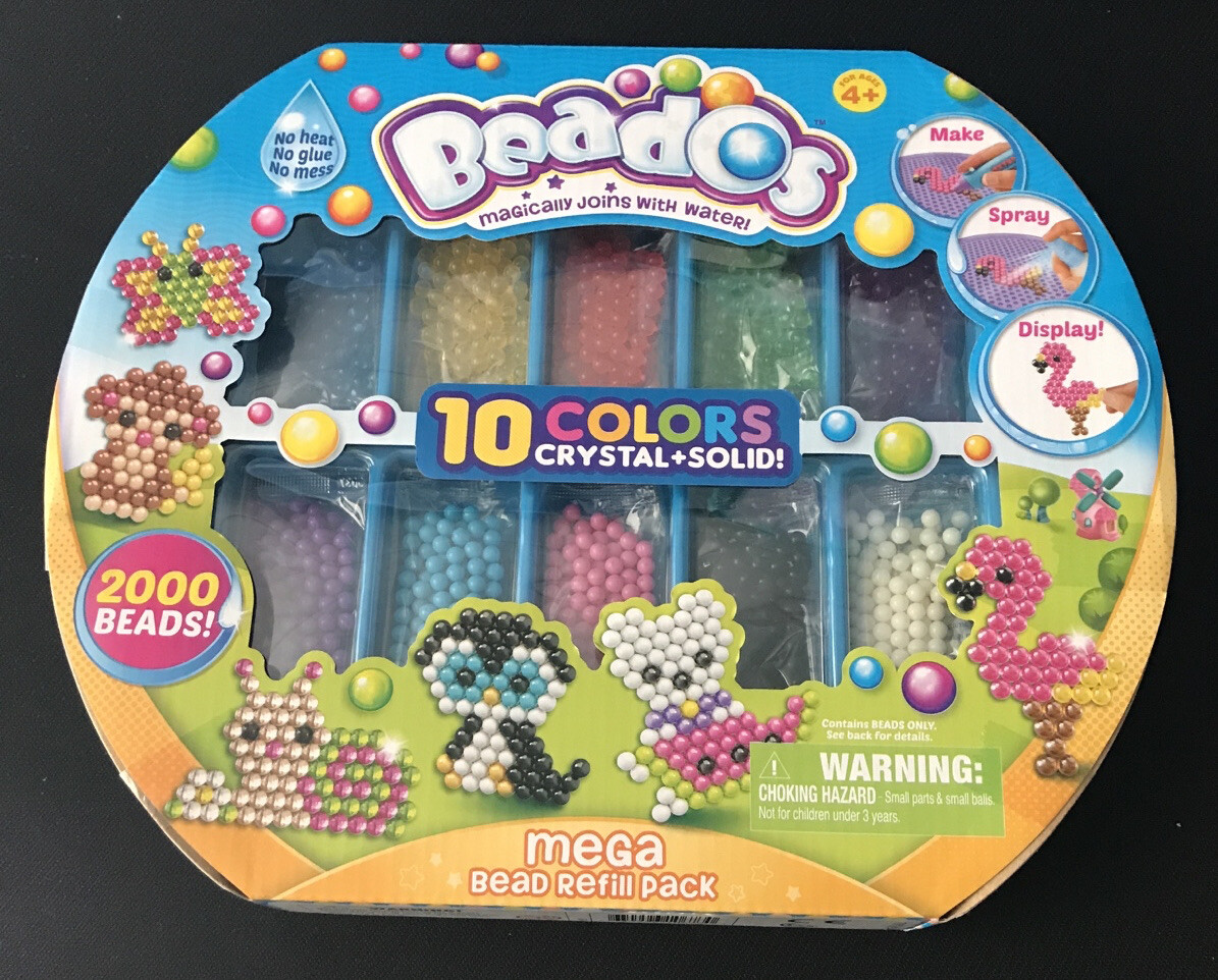 Beados Mega Bead Refill Pack 10 colors Crystal + Solid 2000 Beads! | eBay