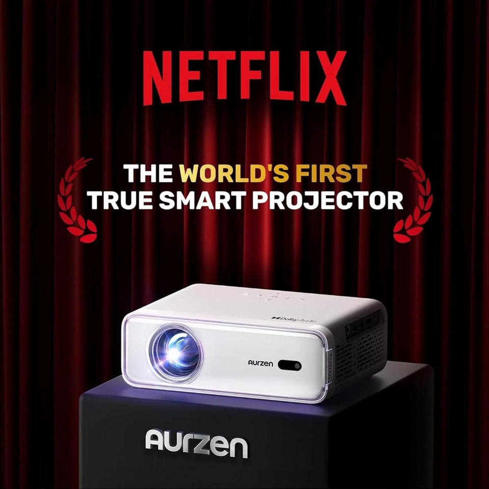 4K Projector 3D Stereo Netflix 1080P 5G WiFi Bluetooth Video Movie Home ...