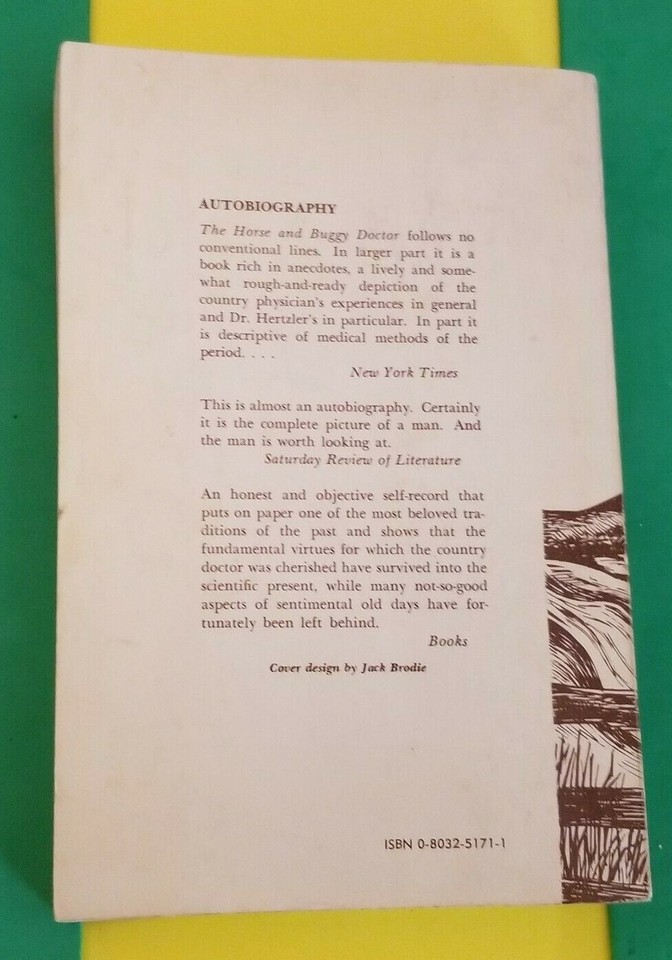 THE HORSE AND BUBBY DOCTOR, ARTHUR E. HERTZLER M.D., Paperback, 1971 ...