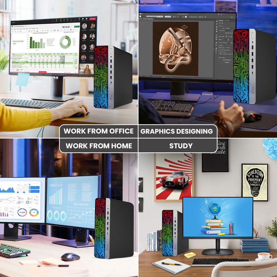 HP RGB G3 Desktop Computer i7 32GB 2TB SSD 2TB HDD New 24" LED Built-in ...