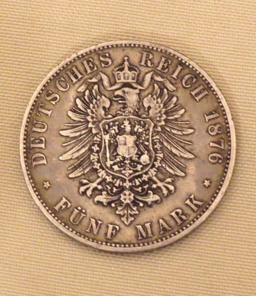 1876 German State BAVARIA 5 Funf Mark , Ludwig II Silver Coin | eBay