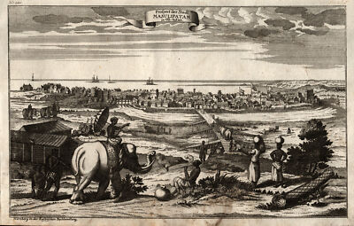 India Masulipatam Original Grabado Raspe 1760 | eBay