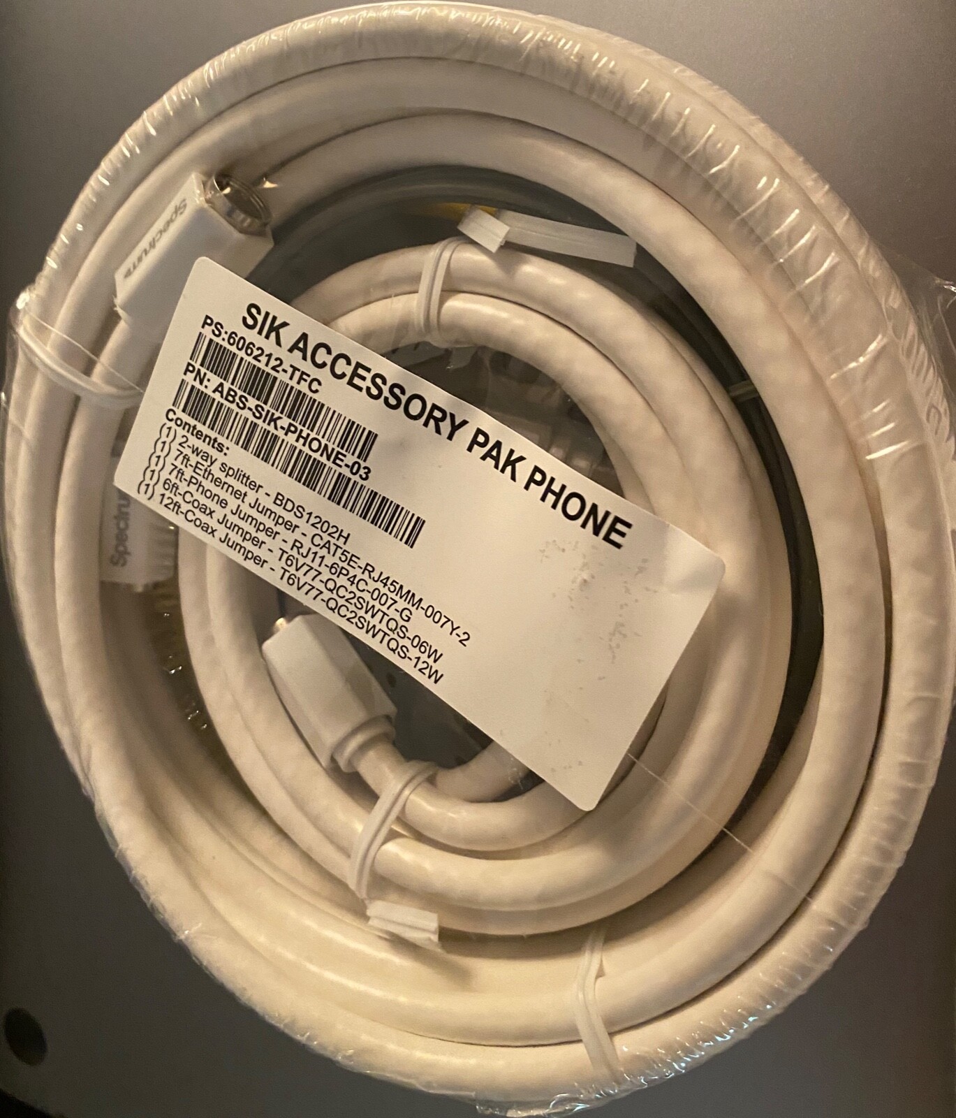 SIK Accessory Pack Phone, 2 Coax, 1 ethernet, 1 splitter, 1 phone line ...