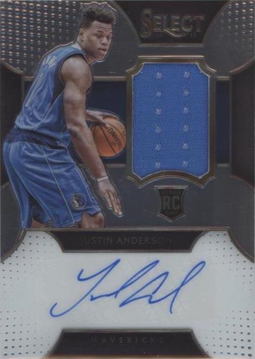 2015-16 Panini Select - Rookie Autograph Materials Justin Anderson #RA ...