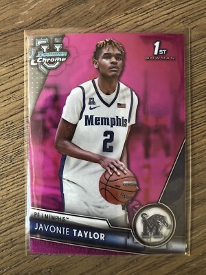 2023-24 Bowman Chrome U #53 Javonte Taylor Pink Refractor Memphis ...