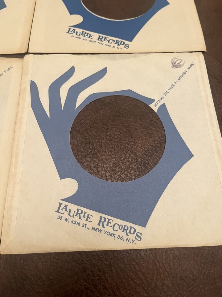 LAURIE Label (60s): Lot of 4 ORIGINAL 45 rpm Company Sleeves...NICE at ...