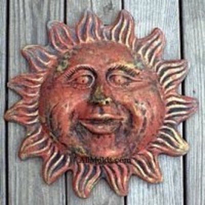 Large Smiley Sun concrete plaster wall plaque mold | eBay