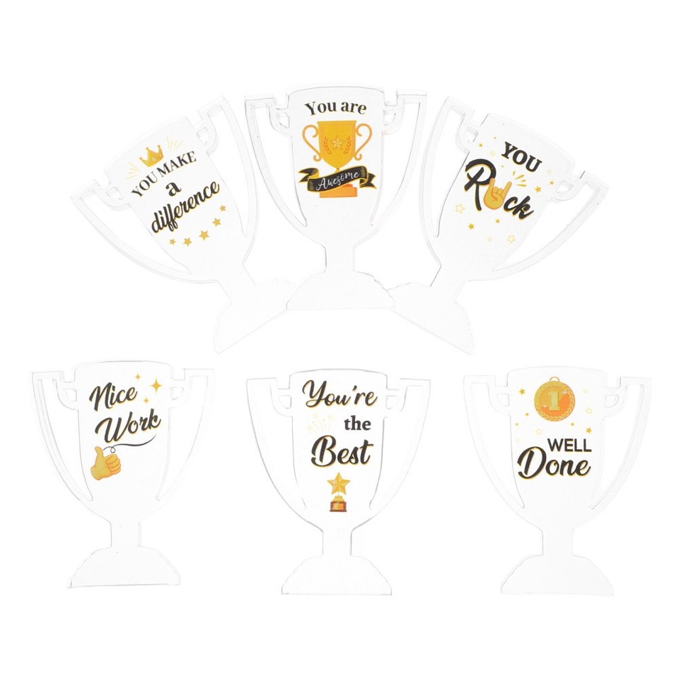 6PCS Acrylic Awards Trophies: Mini Appreciation Trophies Employee ...