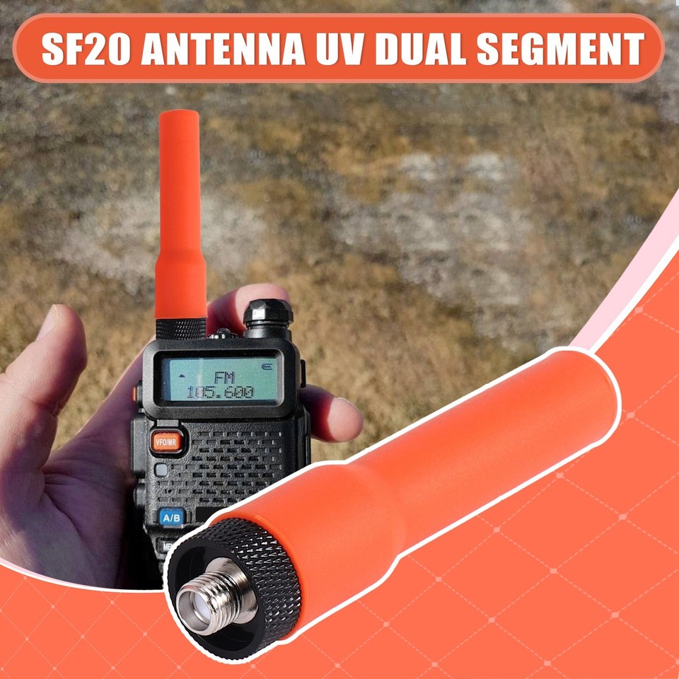 Walkie Talkie Soft Antenna -20 Short Aerial SMA-F Dual Band VHF UHF ...