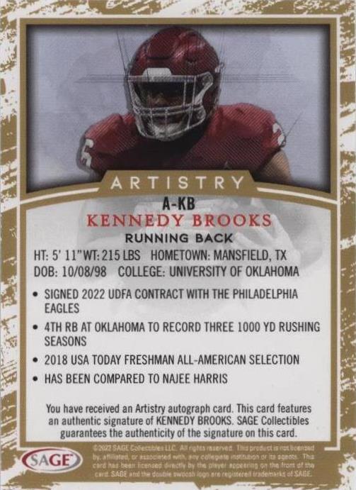 2022 SAGE Artistry Kennedy Brooks #A-KB for sale | eBay