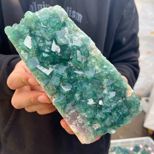 2.7lb NATURAL Green Cube FLUORITE Quartz Crystal Cluster Mineral ...