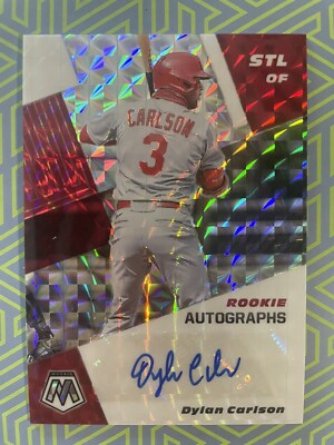 2021 Mosaic Dylan Carlson Silver Prizm Rookie Autograph AUTO Cardinals ...