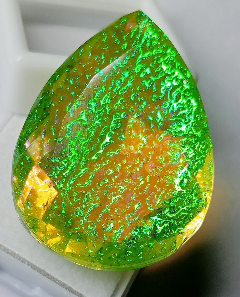 Natural Monarch Fire Opal Doublet Pear Cut Certified 87.55 Ct Loose ...