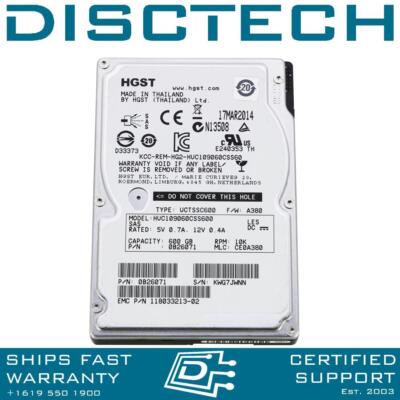 EMC 118033213-02 HGST Ultrastar 0B26071 HUC109060CSS600 600GB SFF SAS ...