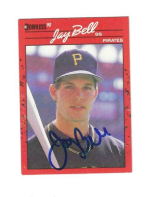 Signed JAY BELL Pittsburgh Pirates 1990 Donruss Card #488 w/Show Ticket ...