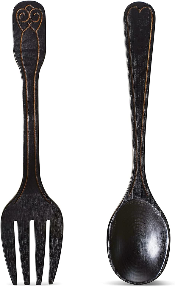 Large Fork and Spoon Wall Decor Rustic Kitchen Decor 2 Pieces Wooden ...