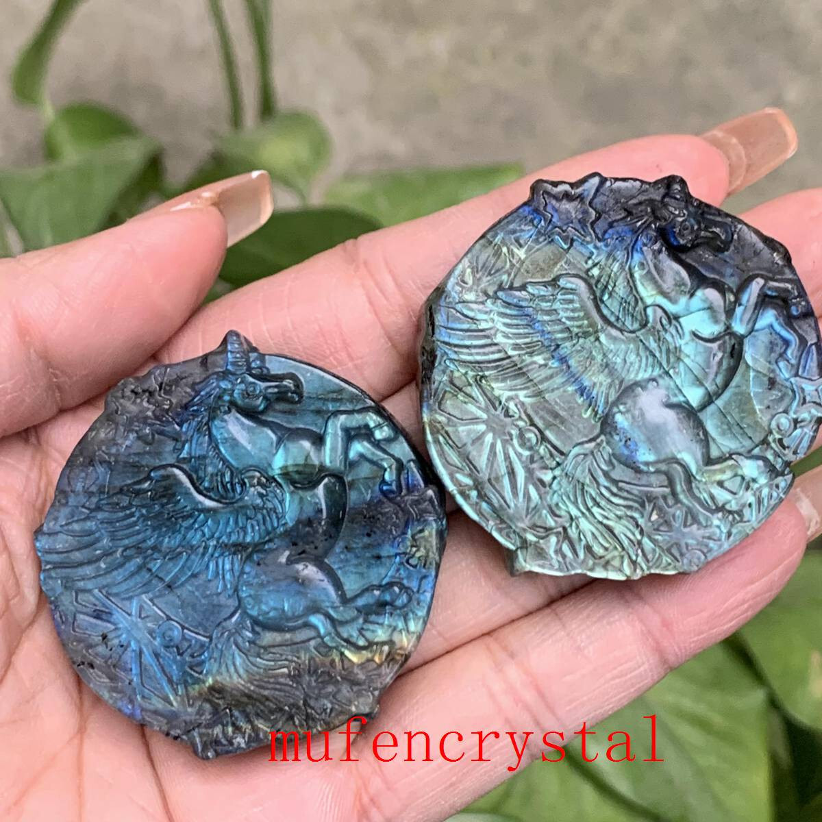 A++Natural labradorite Quartz Crystal Hand Carved pegasus Skull Reiki ...