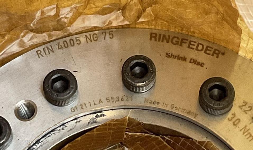 RINGFEDER RfN 4005 NG 75 SHRINK DISC 22 LB.FT 30Nm 06439632NG75 | eBay
