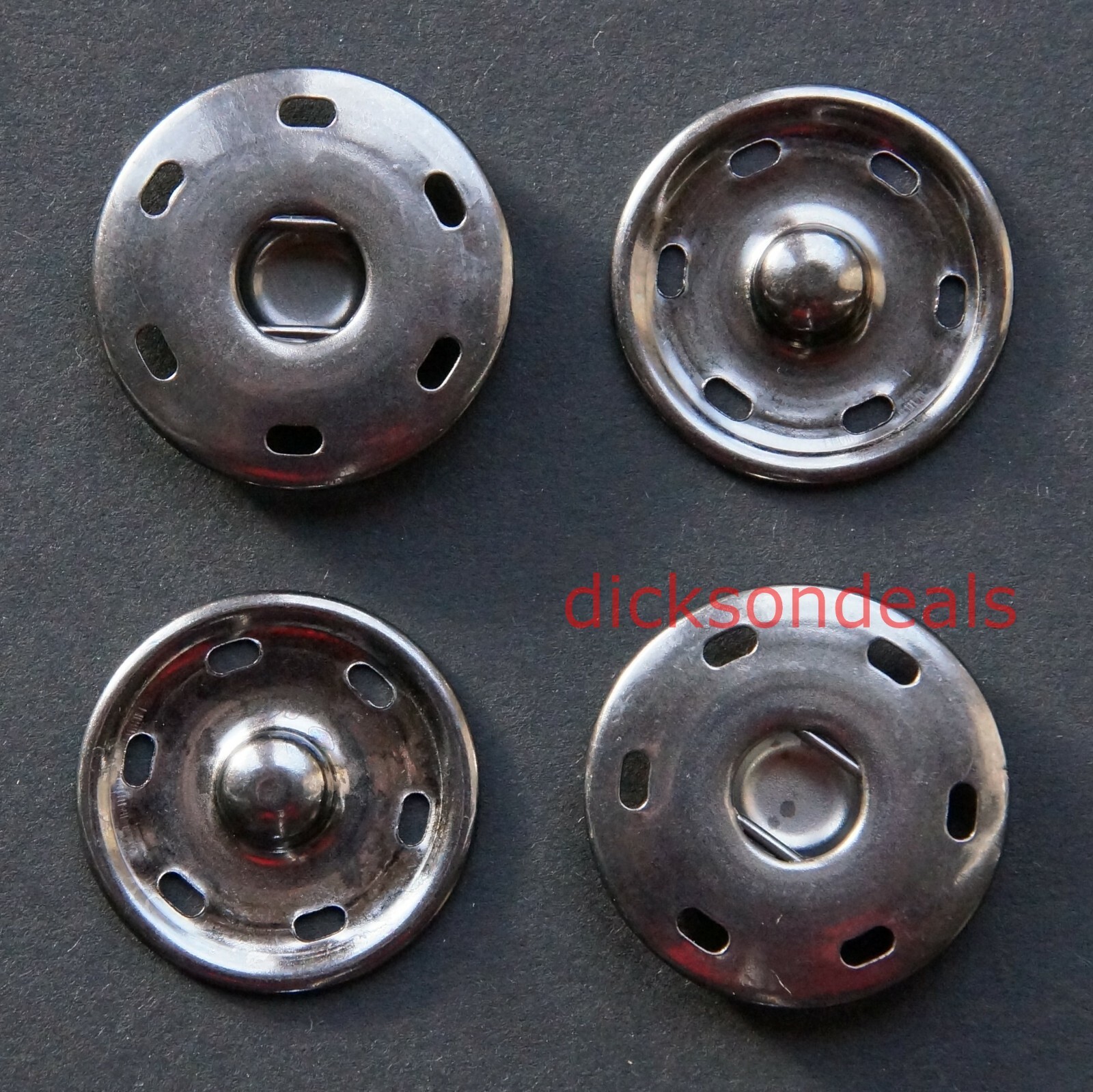 25mm Large Metal Snap Fasteners Poppers Press Studs Silver, Old Gold or ...