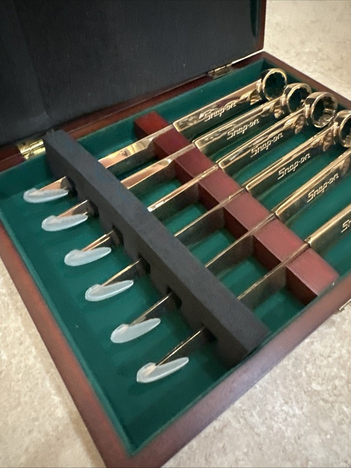 Snap-On Box Wrench 6 Piece Steak Knife Set in Collectors Box Gold-Color ...