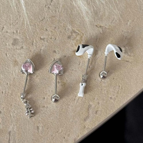 1Pcs Dog And Cat's Ear Shaped Ear Bone Nail Earring For Women Body ...