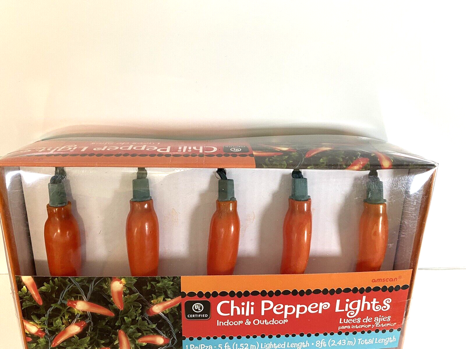 Chili Pepper Light Sets 6 boxes 8 foot string in door out door electric ...