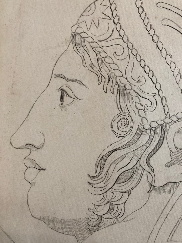 Very Beautiful Large Drawing Lead Ink Romulus David XIXth Portrait 1850 ...