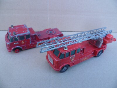 2 x 1970's MATCHBOX SUPERKINGS K-15 MERRYWEATHER FIRE ENGINES DIECASTS ...