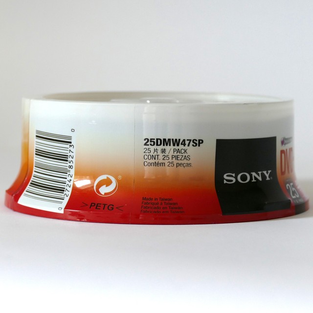 SONY DVD-RW 4.7 GB/Go 25 Pack 1x-2x 120m 25DMW47SP Rewriteable Discs ...