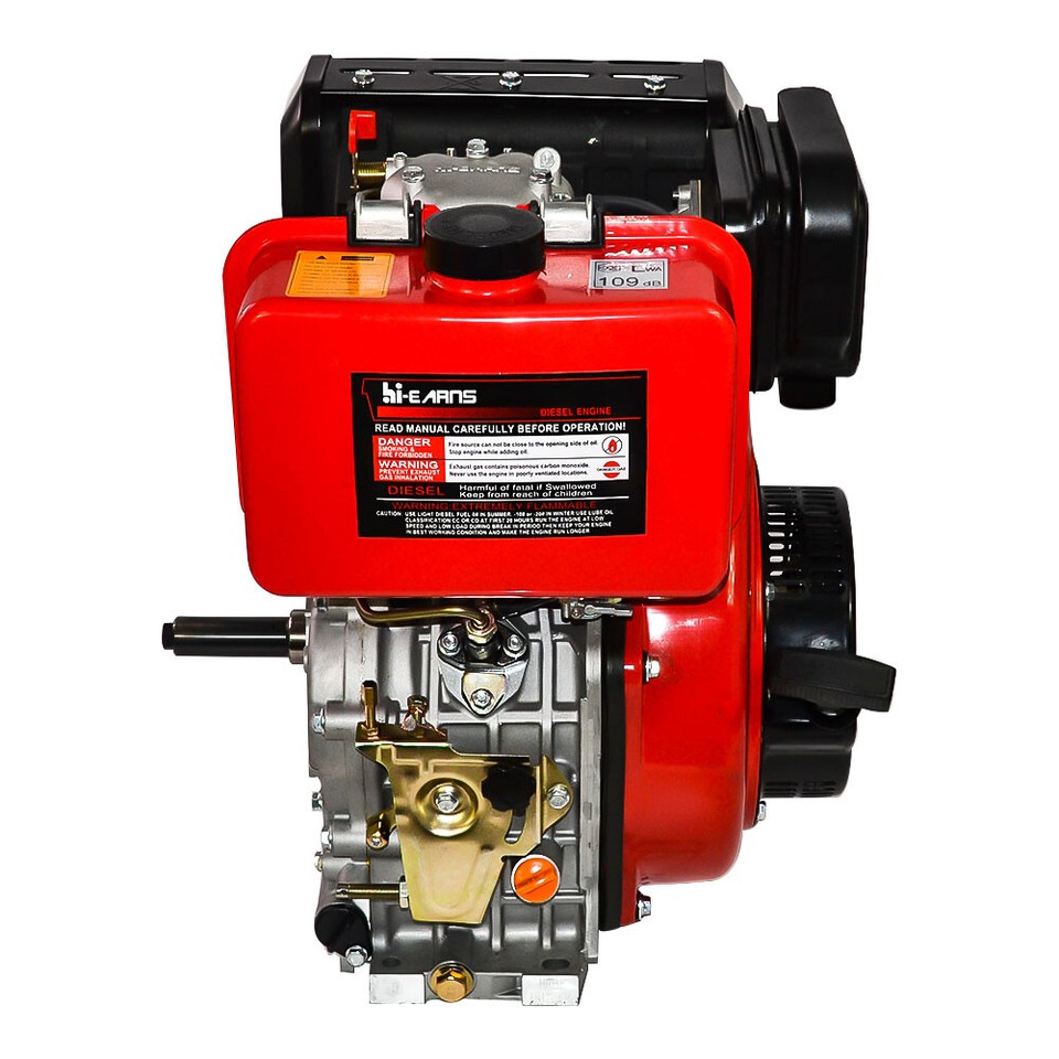 10HP Diesel Engine 411CC 4 Stroke Single Cylinder Air-cooled 3600 rpm ...