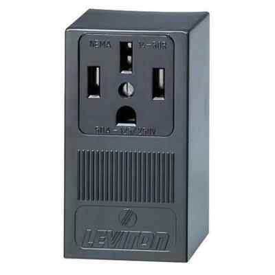 Leviton 50A Straight Blade Receptacle, 125/250V, 3 Pole, 4 Wire, Black ...