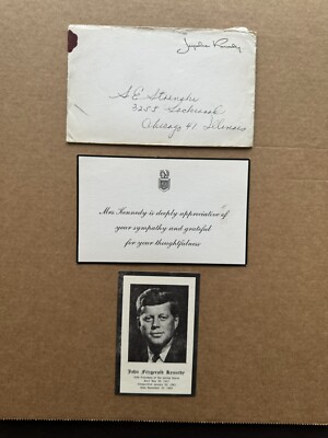 US 1960s JFK Mourning Cover +First Lady JF Kennedy +Mourning Card ...