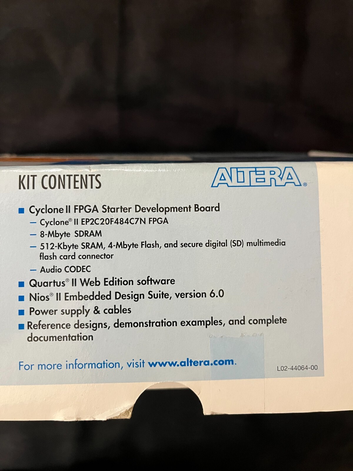 Altera Cyclone II FPGA Version 6.0 Multimedia Flash Card Starter ...