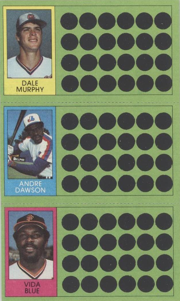 1981 Topps Baseball Scratch-Off - Andre Dawson, Dale Murphy, Vida Blue ...