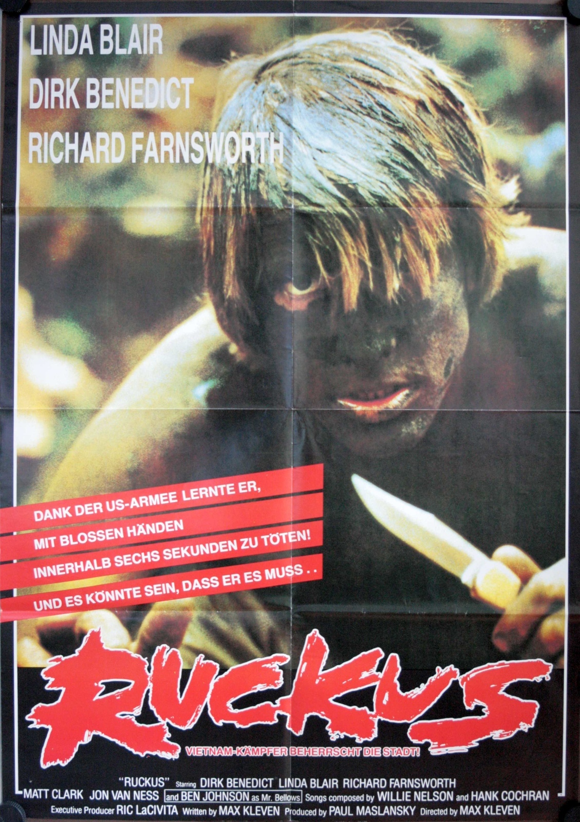Ruckus in Madoc County German movie poster A1 B Dirk Benedict, Linda ...