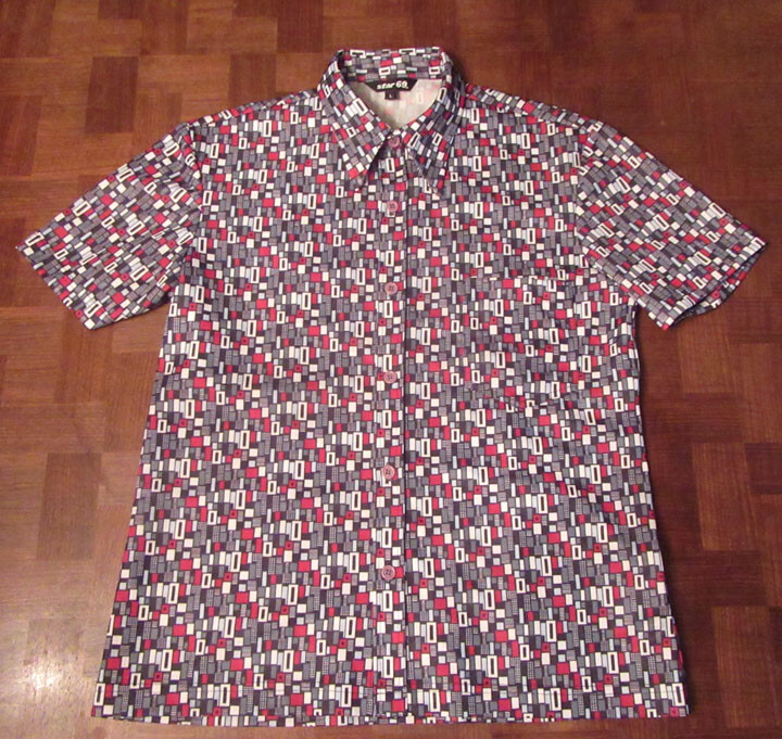 Vtg 1970s Star 69 retro Art Deco button front shirt M… - Gem